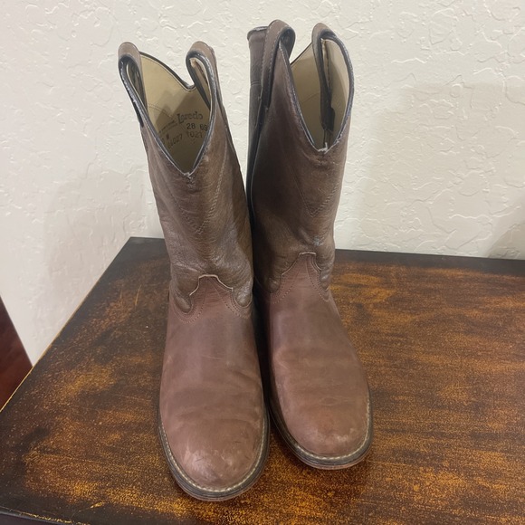 Laredo | Shoes | Laredo Womans M Cowboy Boots Brown Leather Made In Usa ...